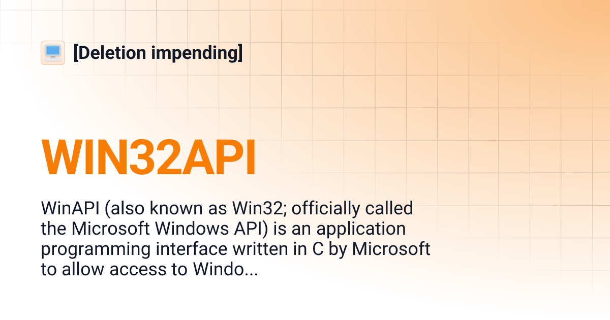 WIN32API | [Deletion impending]